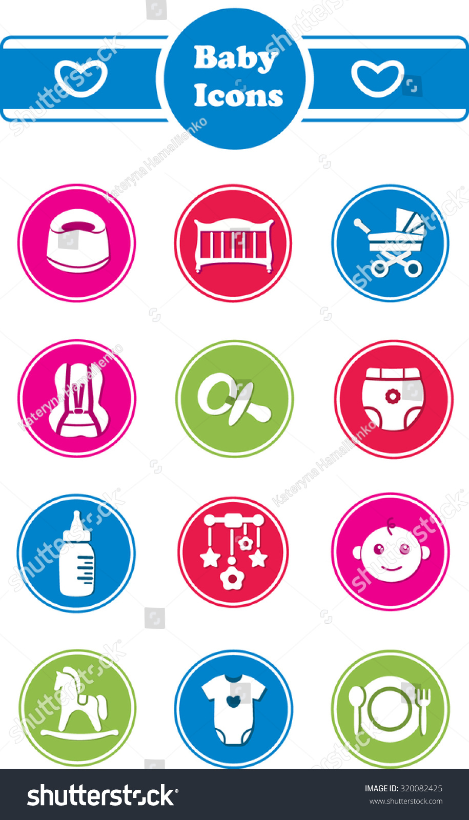 Baby Icons Stock Vector (Royalty Free) 320082425 | Shutterstock