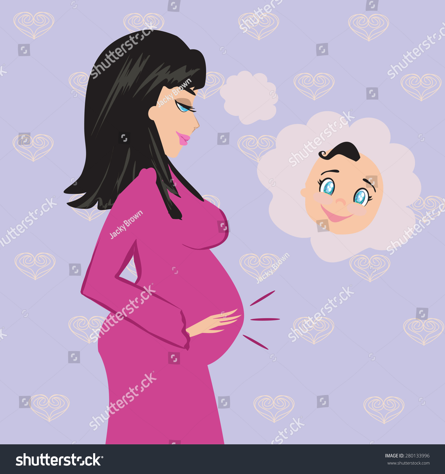Baby Kick Stock Vector (Royalty Free) 280133996