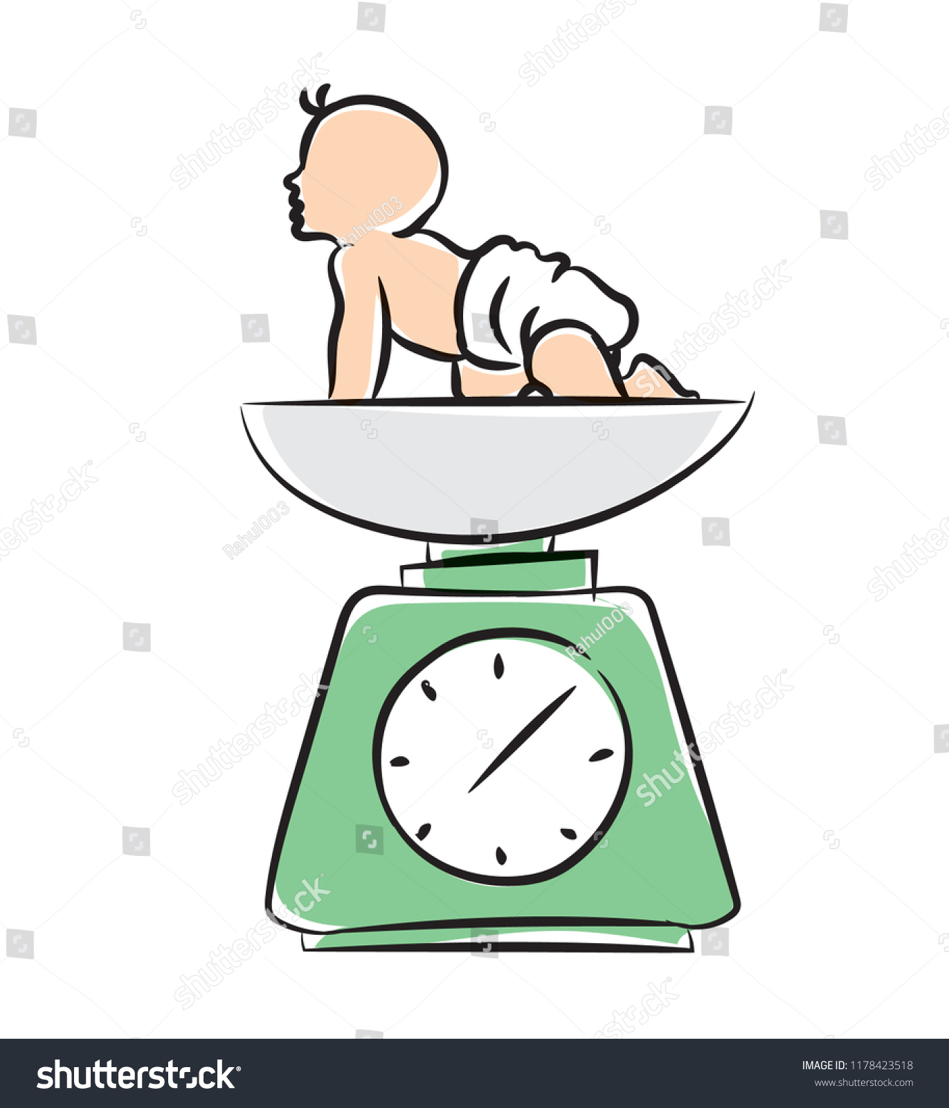 Baby Measuring Weight Stock Vector (Royalty Free) 1178423518 | Shutterstock