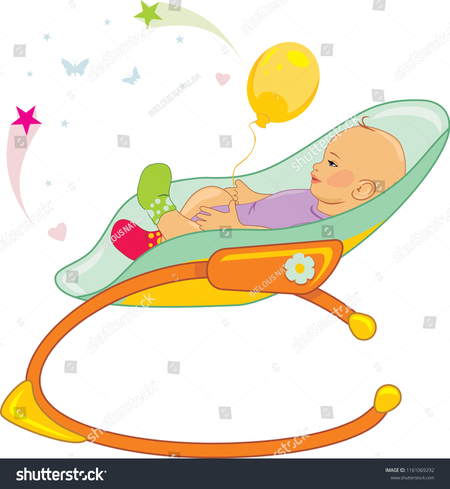 Baby Rocking Chair Vector Stock Vector (Royalty Free) 1161069292 ...