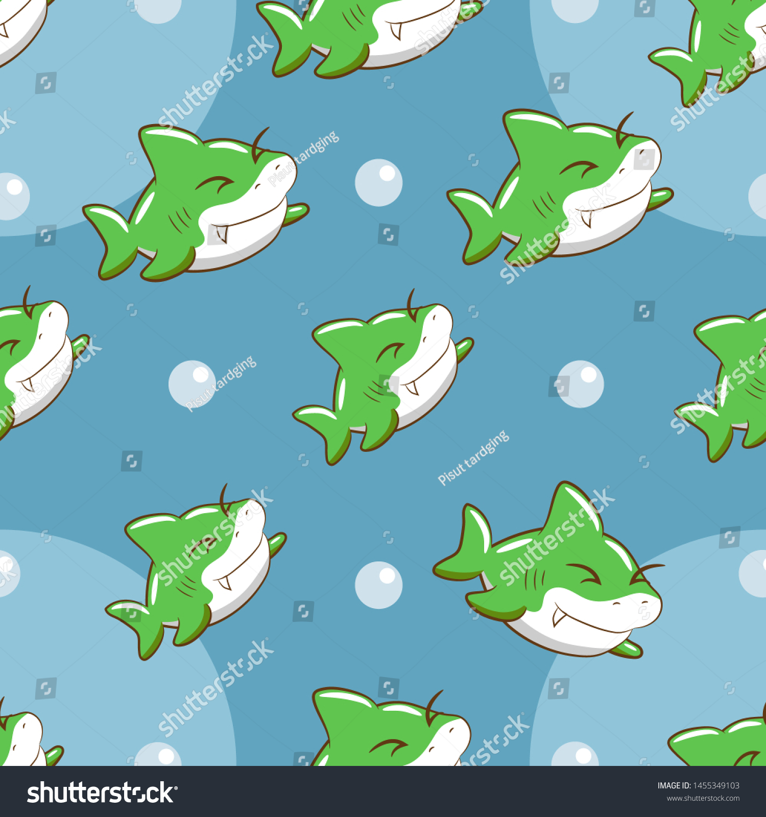 Vektor Stok Baby Shark Vector Pattern Graphic Design (Tanpa Royalti ...