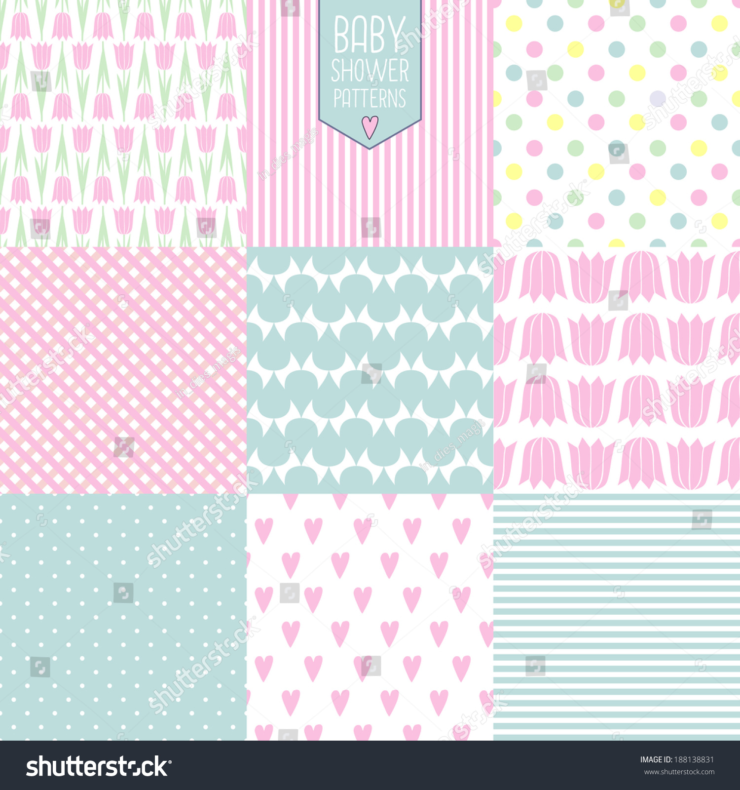 Baby Shower Backgrounds Cute Vector Seamless: vector de stock (libre de ...