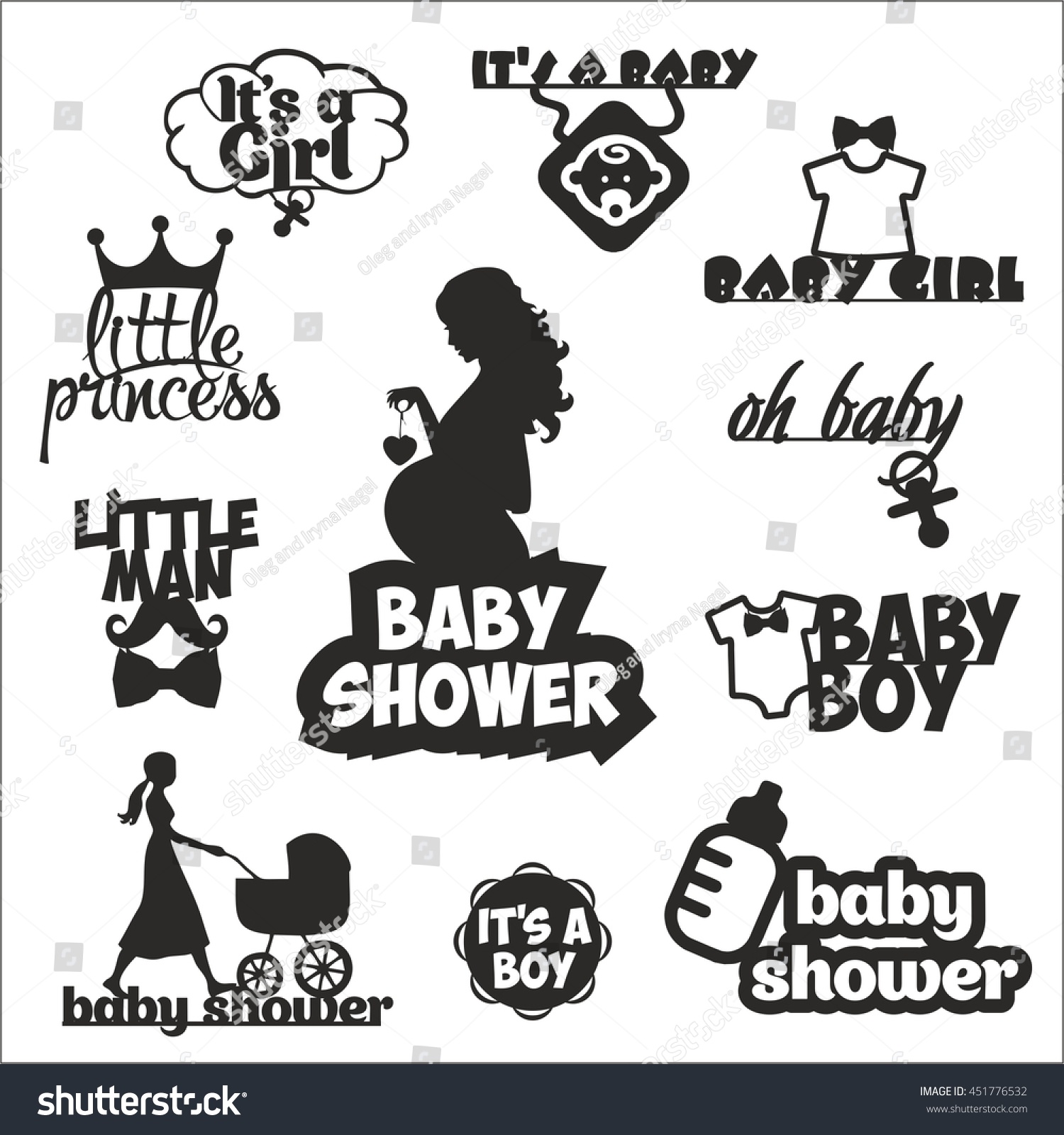 Baby Shower Vector: vector de stock (libre de regalías) 451776532