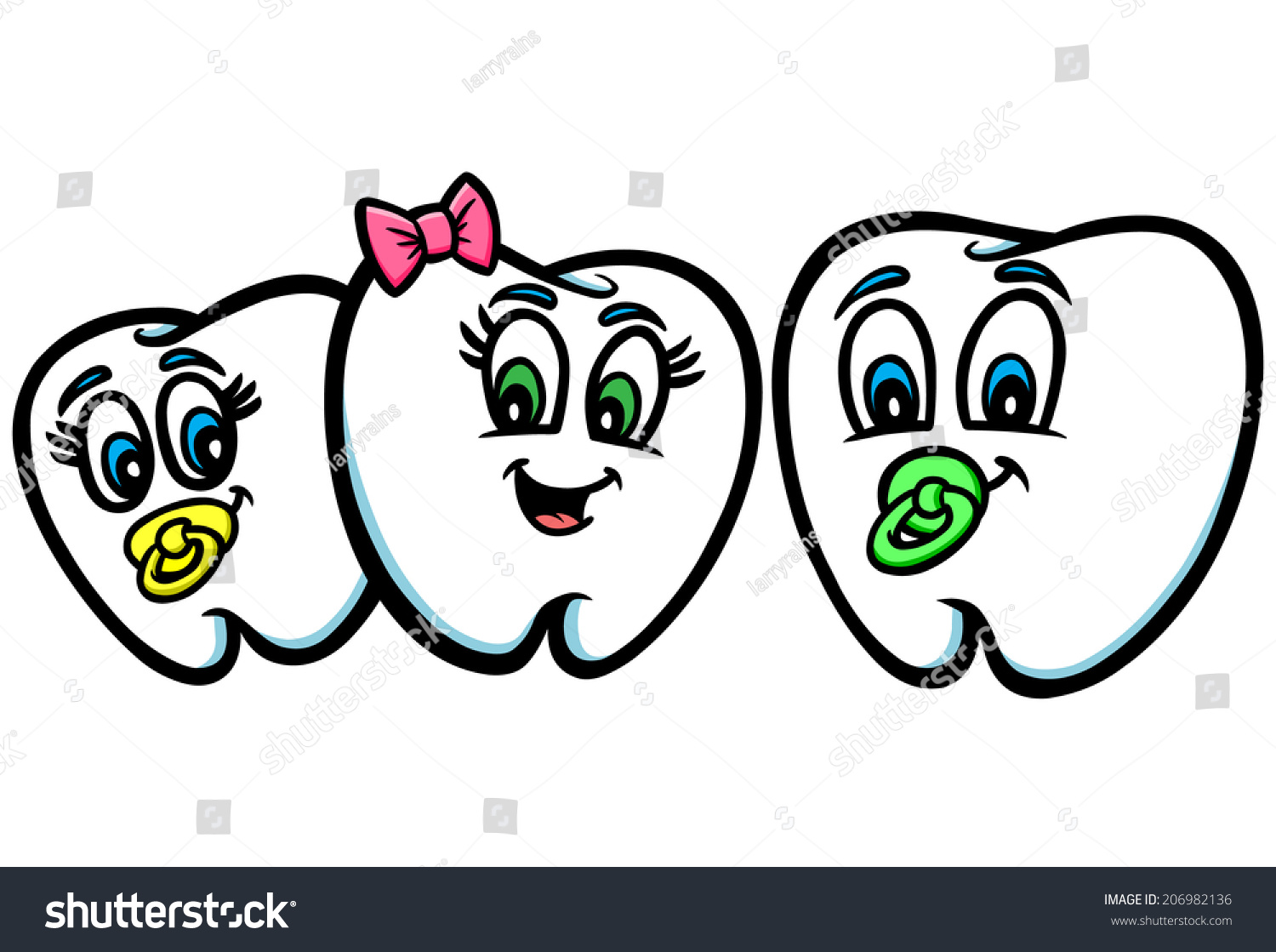 Baby Teeth Stock Vector (Royalty Free) 206982136 - Shutterstock