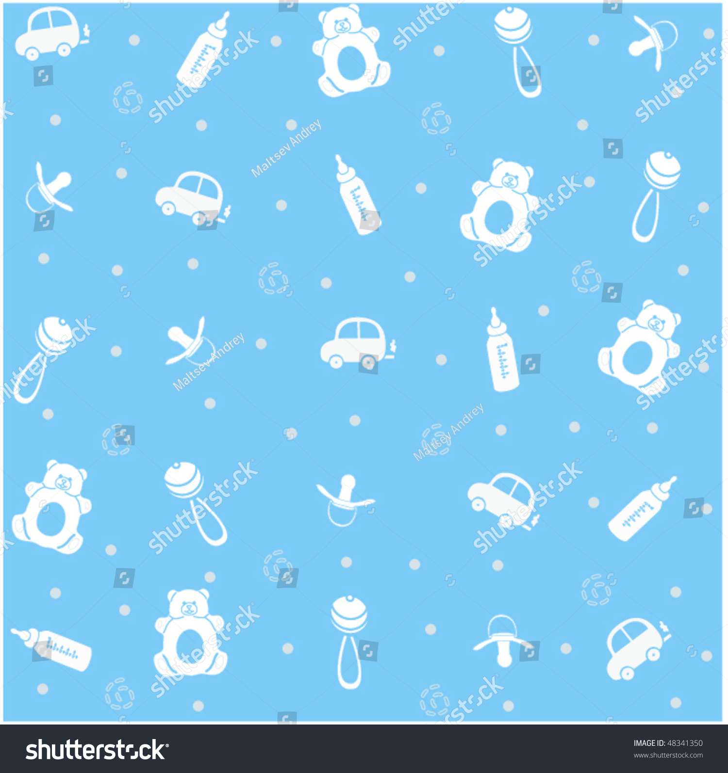 Baby Theme Seamless Background Stock Vector Illustration 48341350 ...