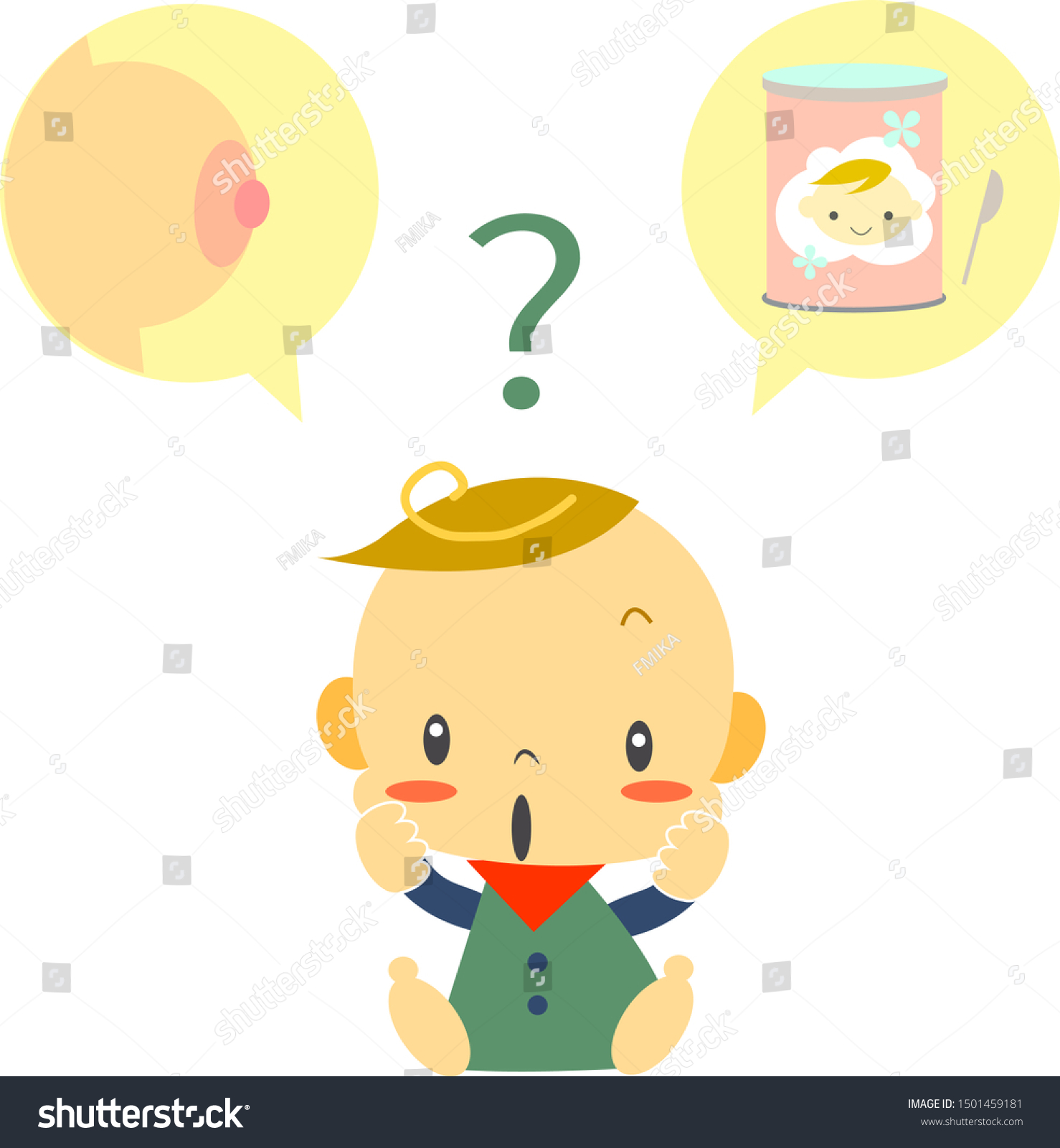 Baby Thinking Which Better Stock Vector (Royalty Free) 1501459181