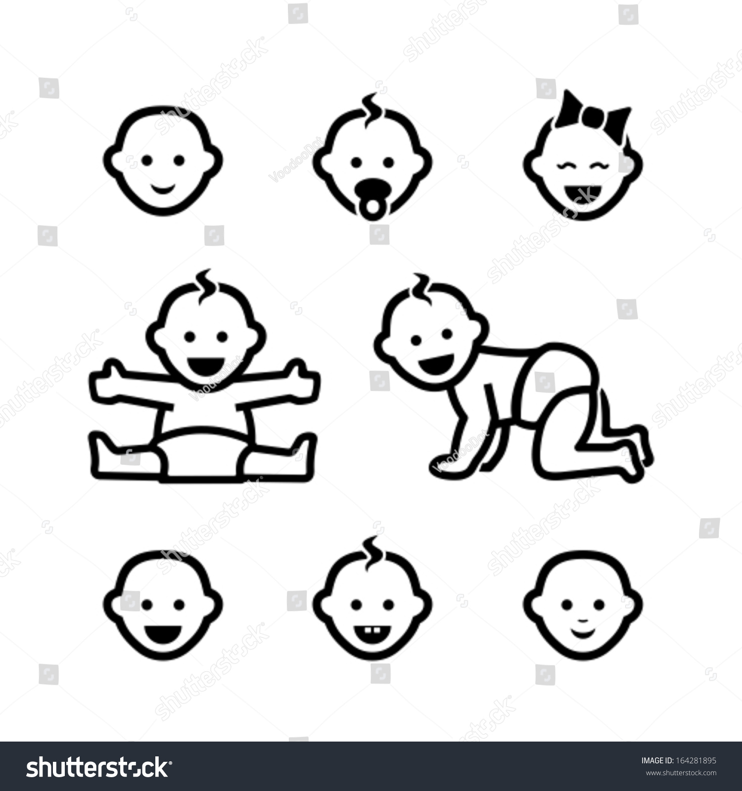 Baby Vectors Stock Vector (Royalty Free) 164281895