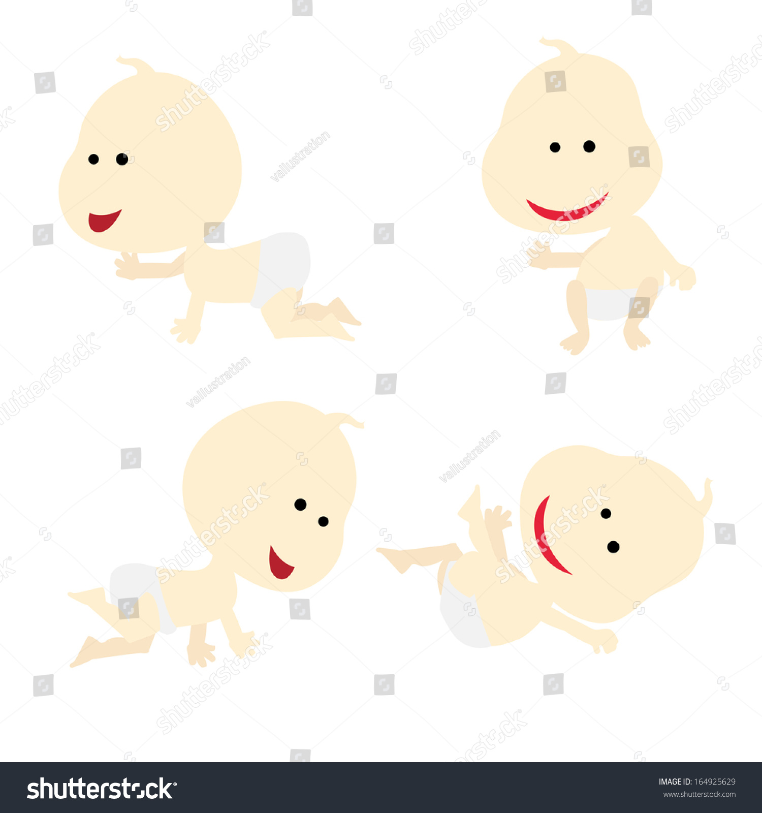 Baby Different Poses Stock Vector (Royalty Free) 164925629 | Shutterstock