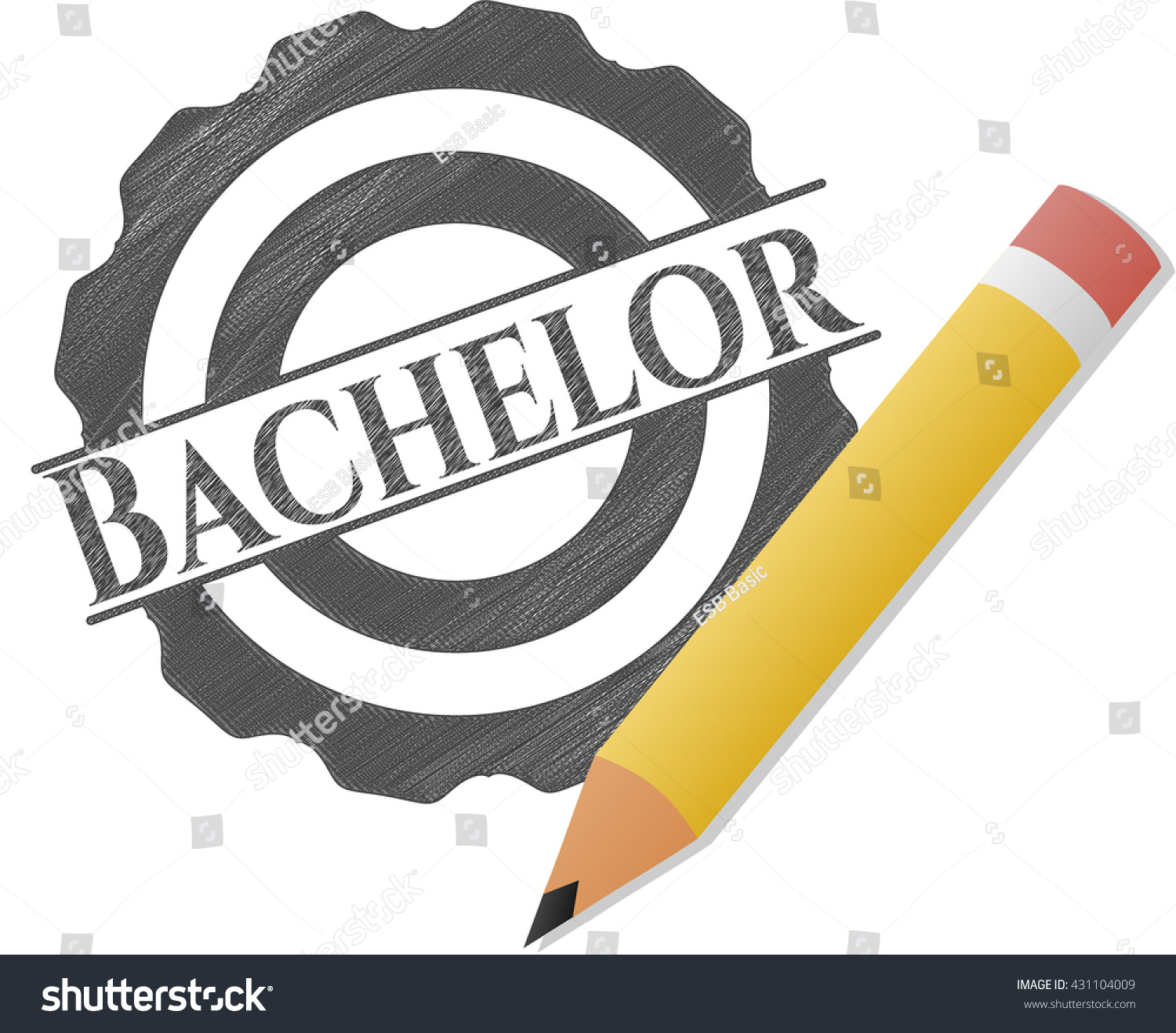 Bachelor Draw Pencil Effect Stock Vector (Royalty Free) 431104009