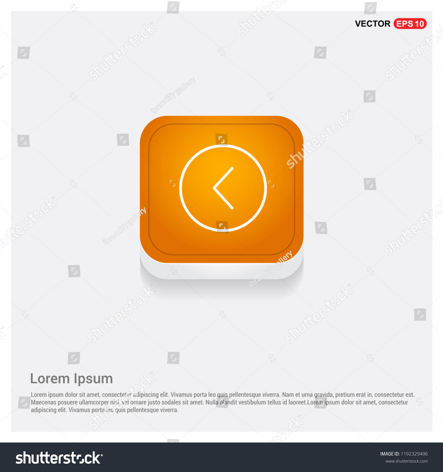 Back Arrow Icon Orange Abstract Web Stock Vector (Royalty Free ...