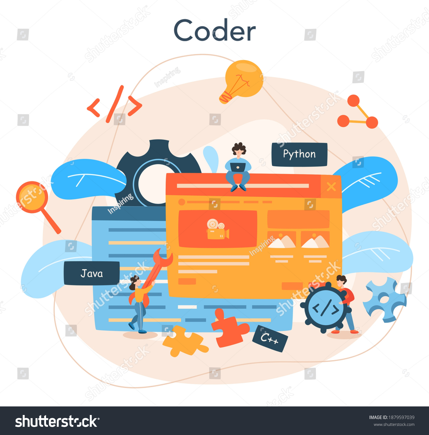 Back End Development Concept Software Development: เวกเตอร์สต็อก (ปลอด ...