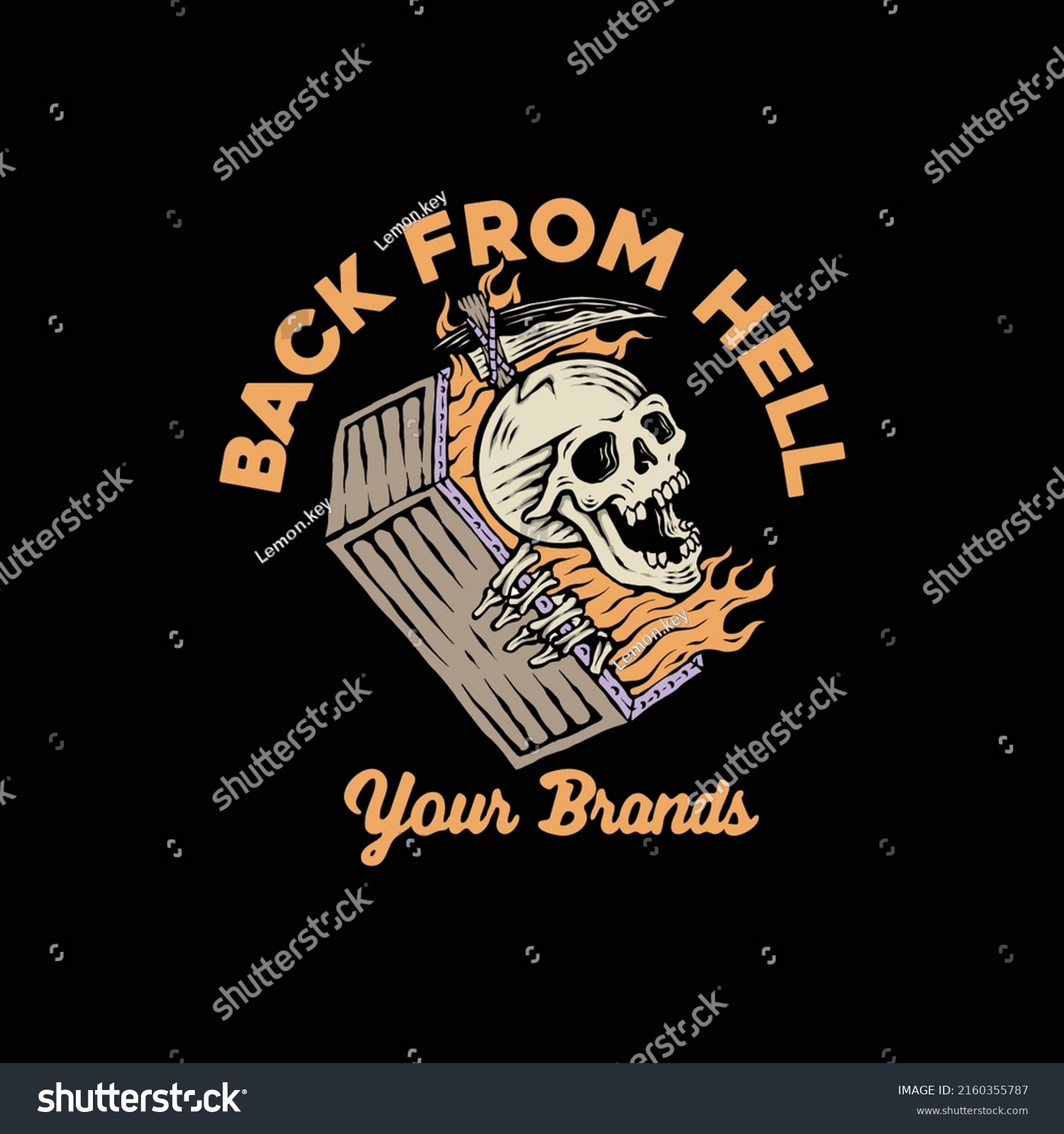 Back Hell Vintage Illustration Stock Vector (Royalty Free) 2160355787 ...