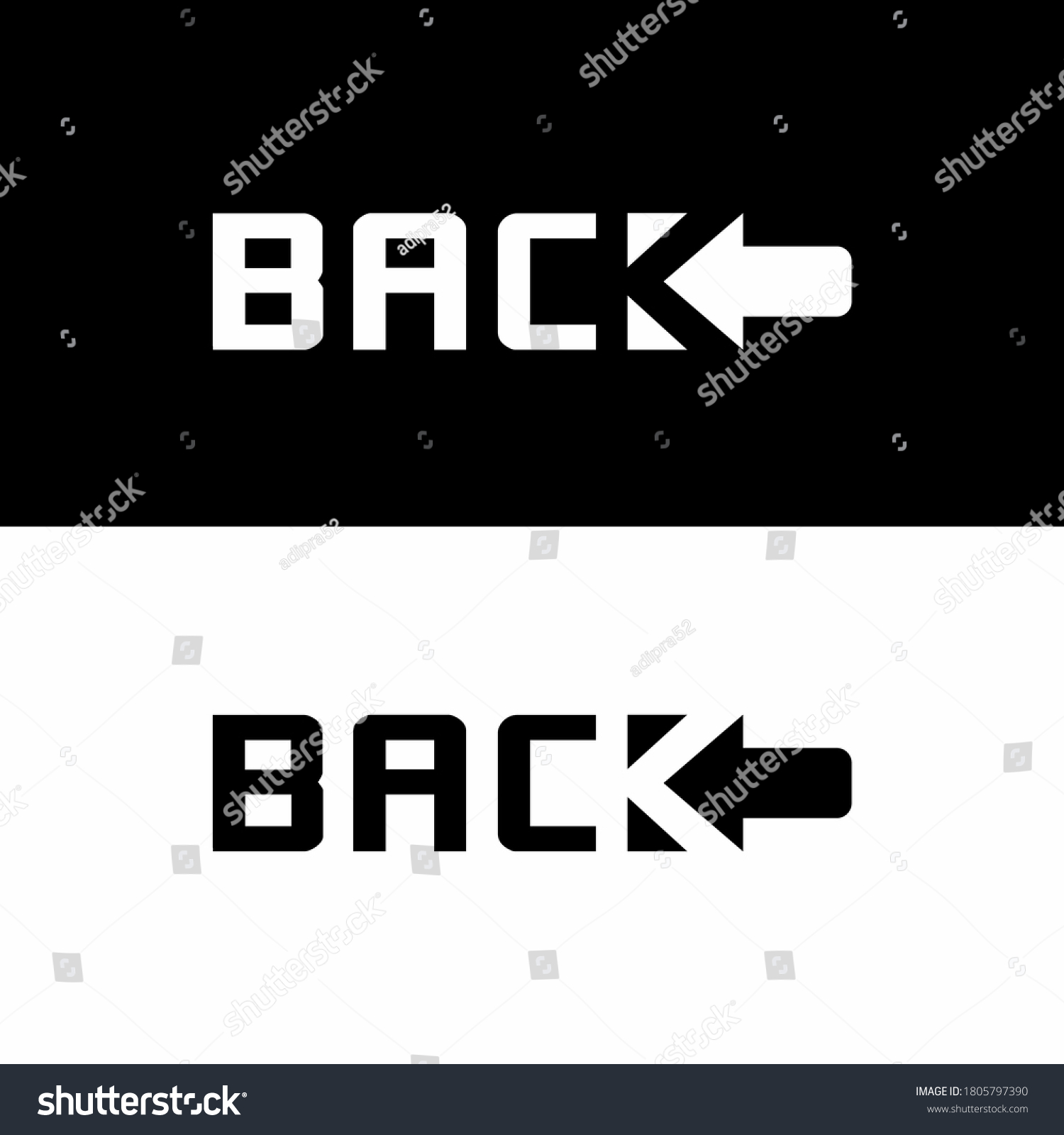 Back Symbol Black White Version Vector: เวกเตอร์สต็อก (ปลอดค่าลิขสิทธิ์ ...