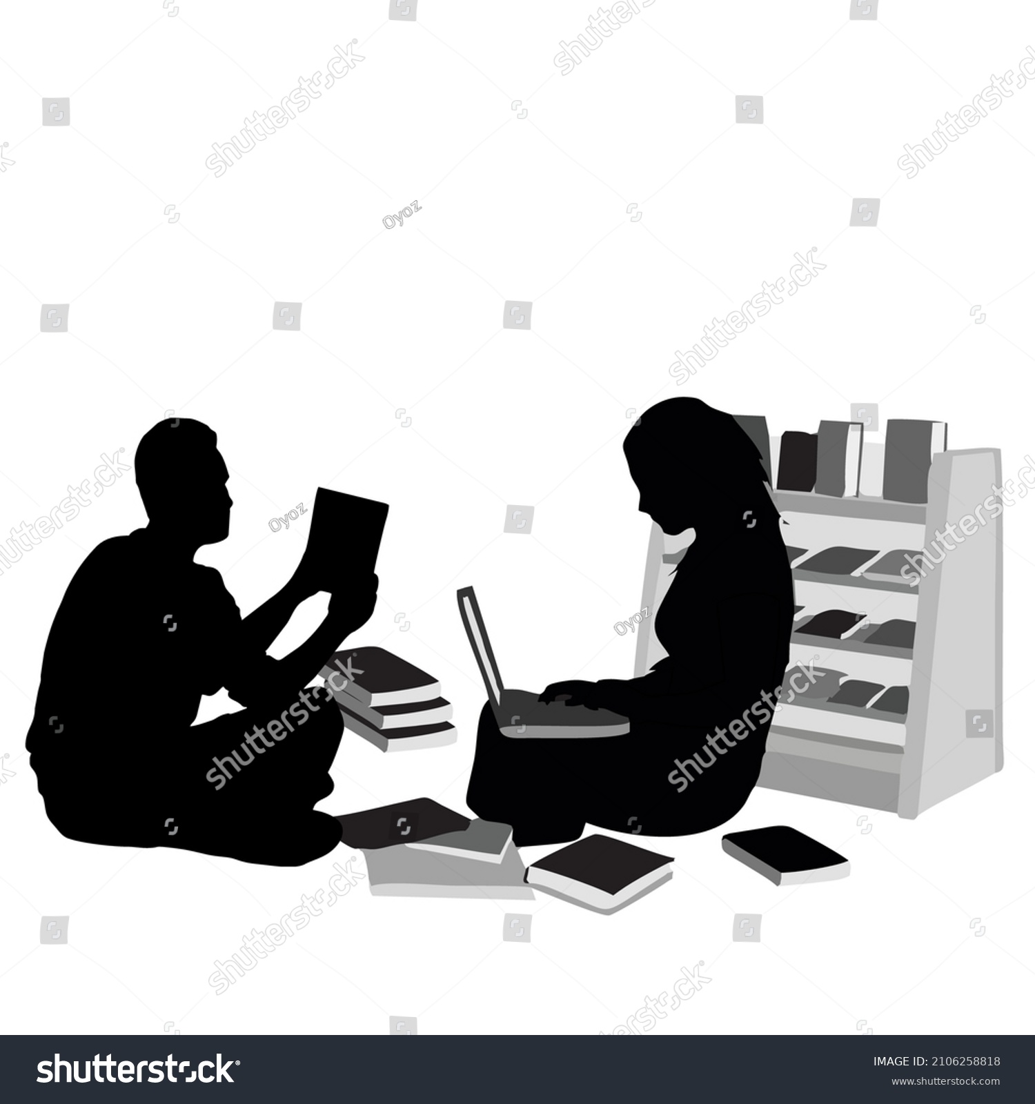 Back Campus Library Silhouette Vector Stock Vector (Royalty Free ...