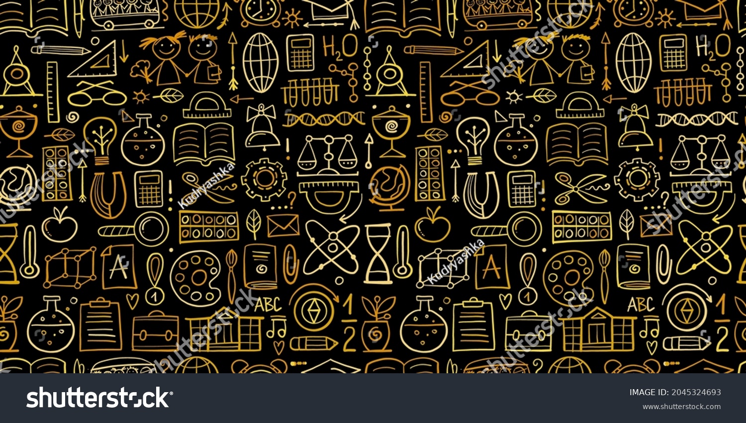 Back School Abstract Background Seamless Pattern Stock Vector (Royalty ...