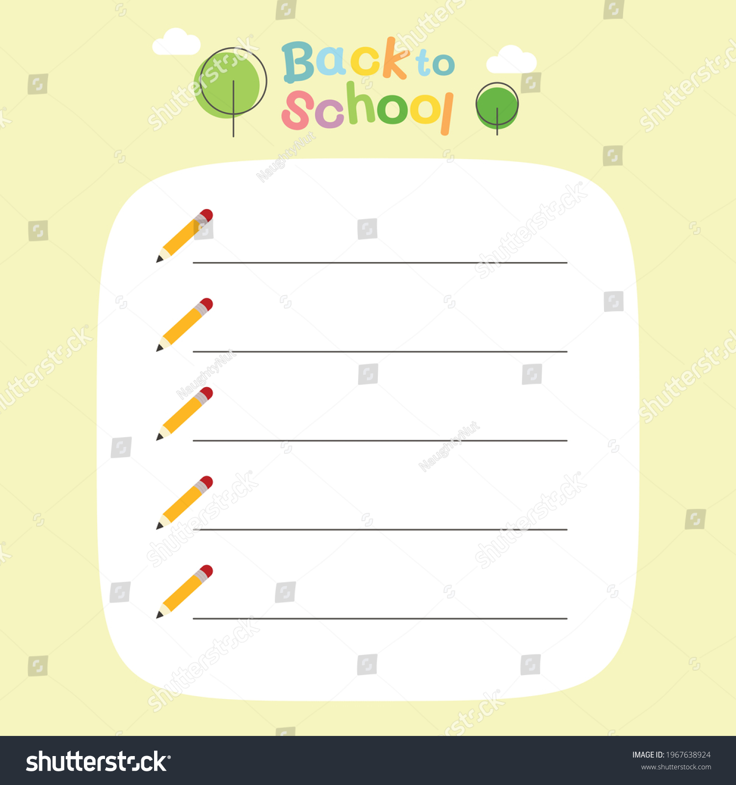 Back School Backgroundschool Border Stock Vector (Royalty Free ...