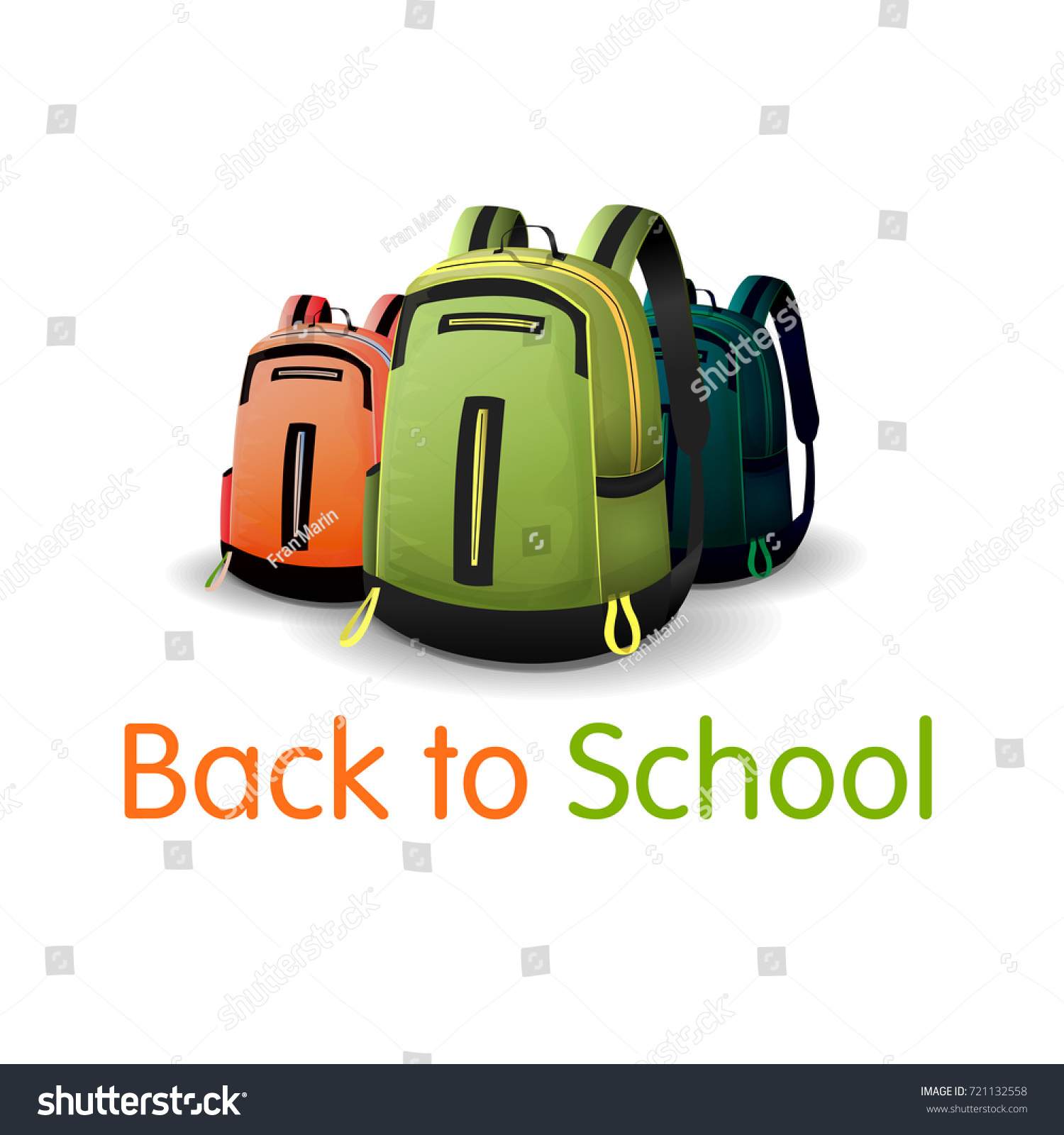 Back School Bags Logo Vector Image Stock Vector (Royalty Free) 721132558