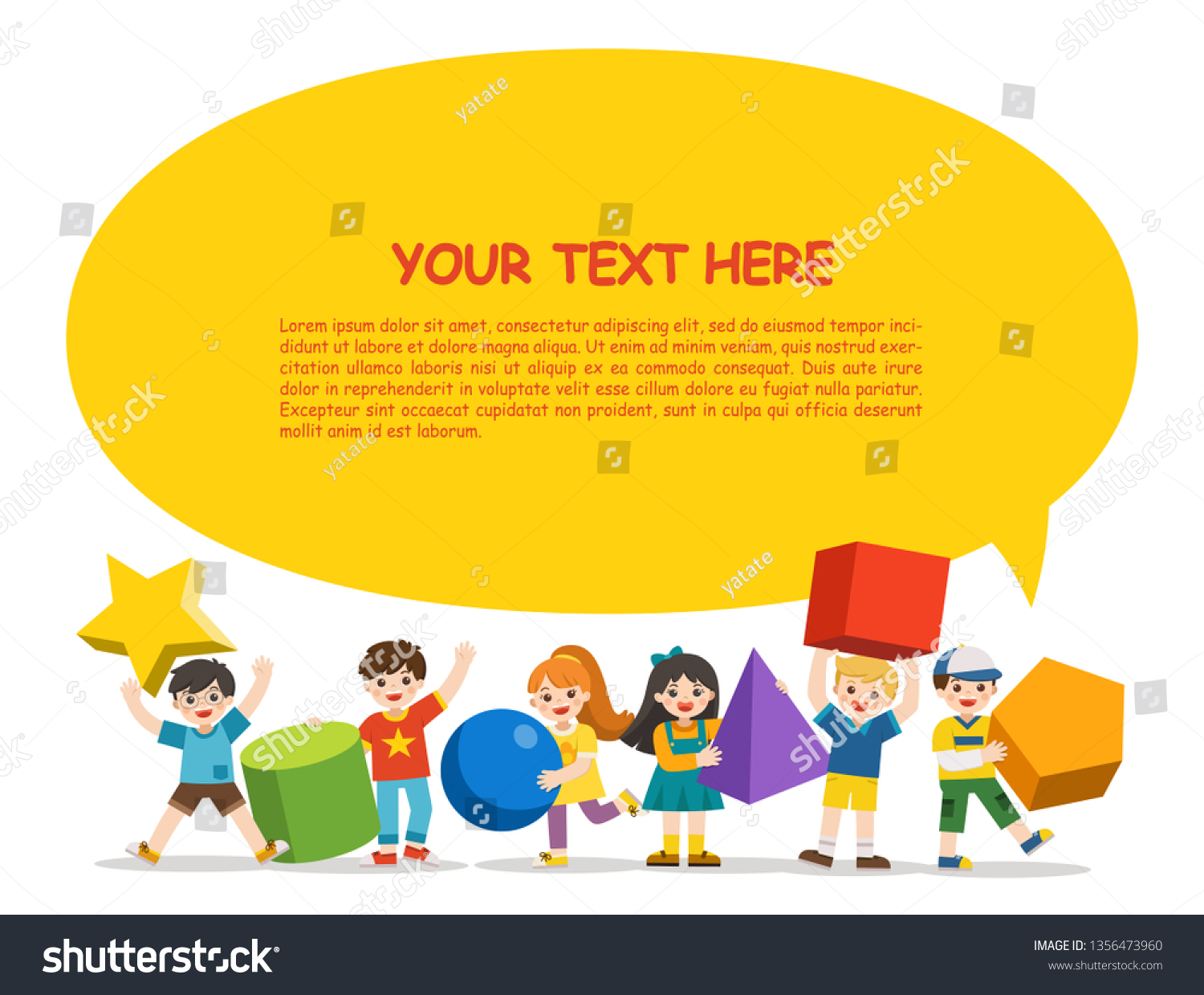 Back School Children Simple Geometry Forms Stock Vector (Royalty Free ...