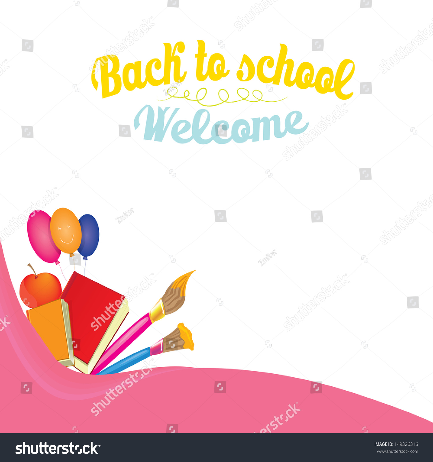 Back School Collage Vector Illustration School Stock Vector (Royalty ...