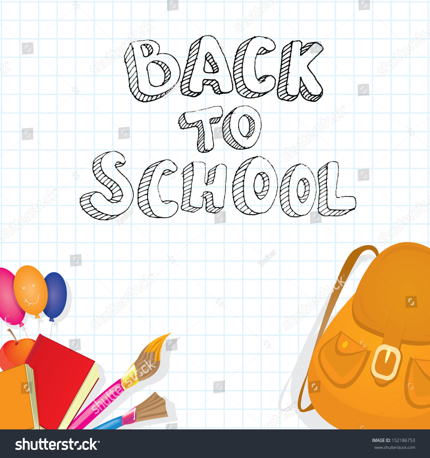 Back School Collage Vector Illustration School Stock Vector (Royalty ...