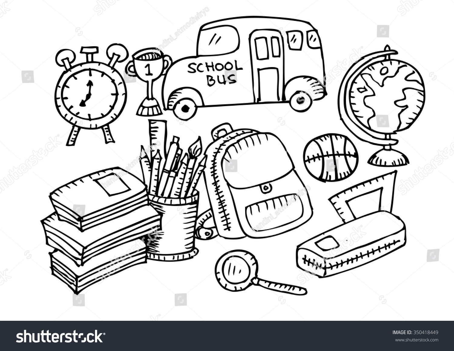 Back School Hand Drawing Stock Vector (Royalty Free) 350418449 ...