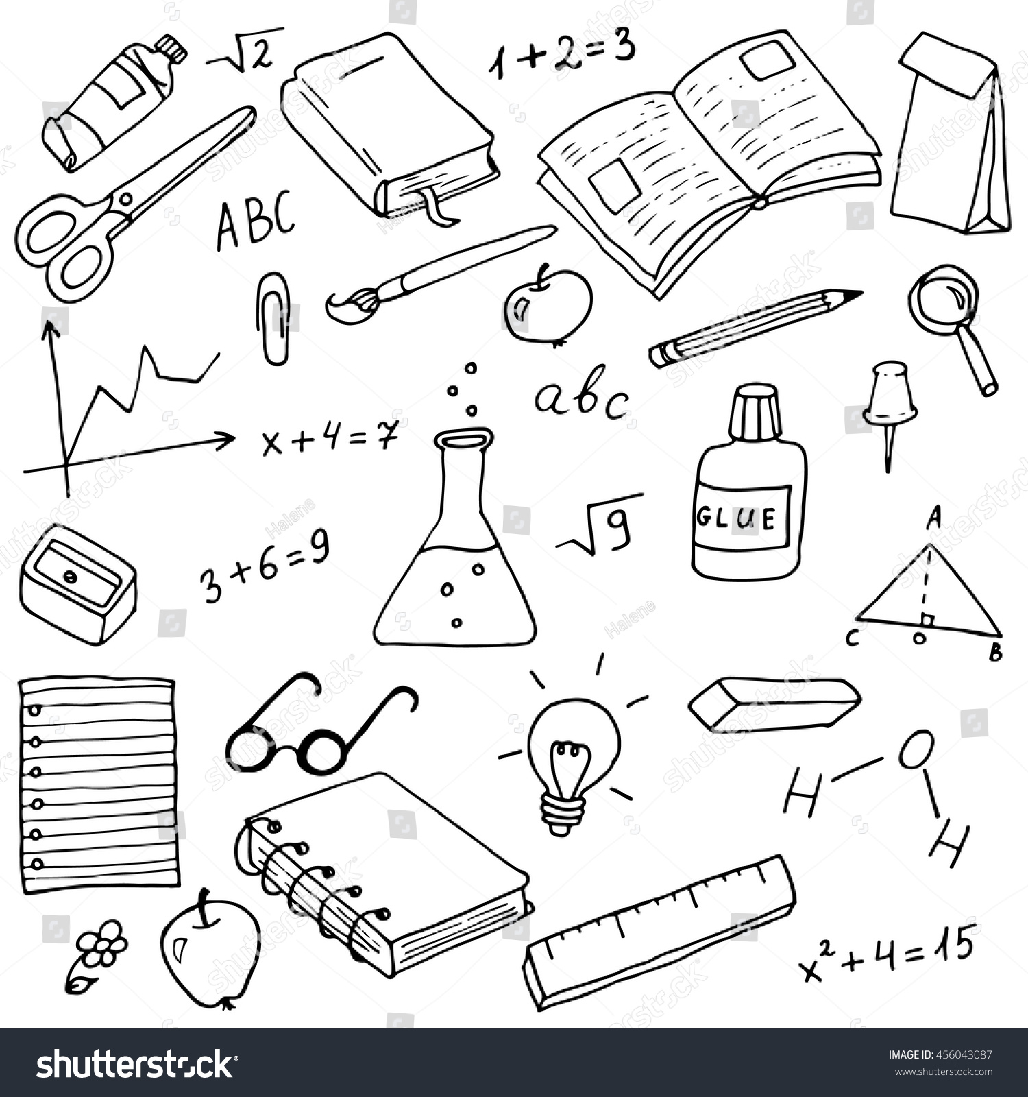 Back School Hand Drawn Doodles Vector Stock Vector (Royalty Free ...