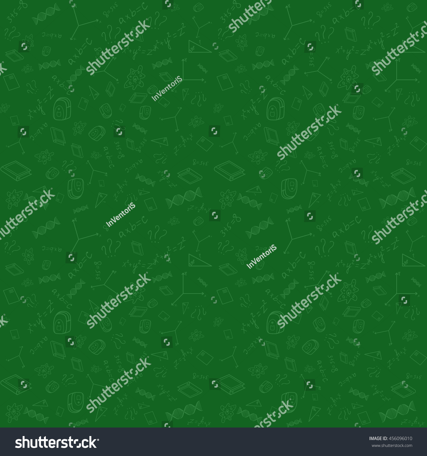 Back School Pattern Background Green Color Stock Vector (Royalty Free ...