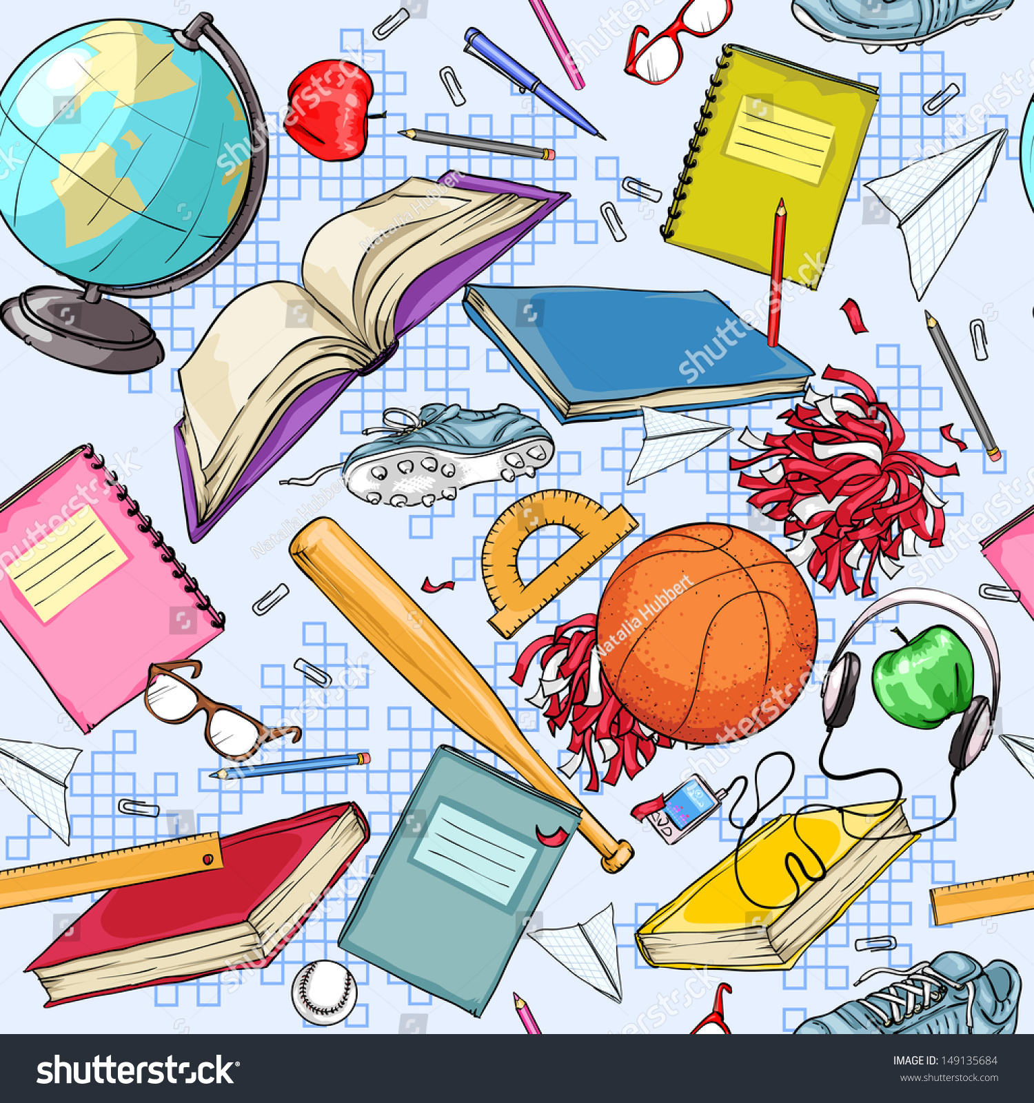 Back School Seamless Background Stock Vector (Royalty Free) 149135684 ...
