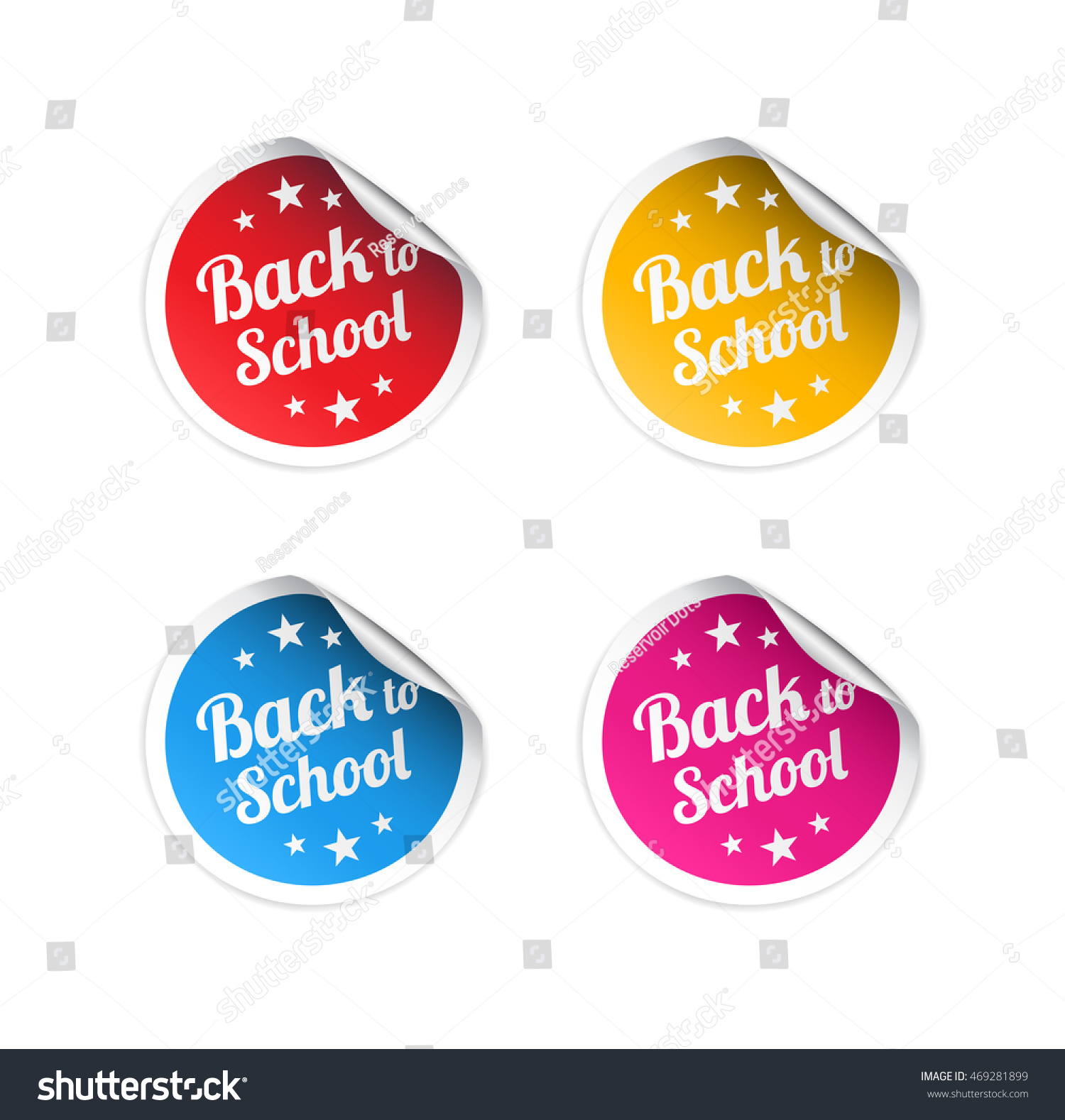Back School Stickers Stock Vector (Royalty Free) 469281899 | Shutterstock