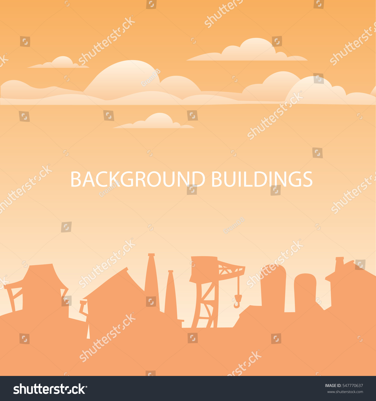 Background Buildig Game Interface Silhouette Stock Vector (Royalty Free ...