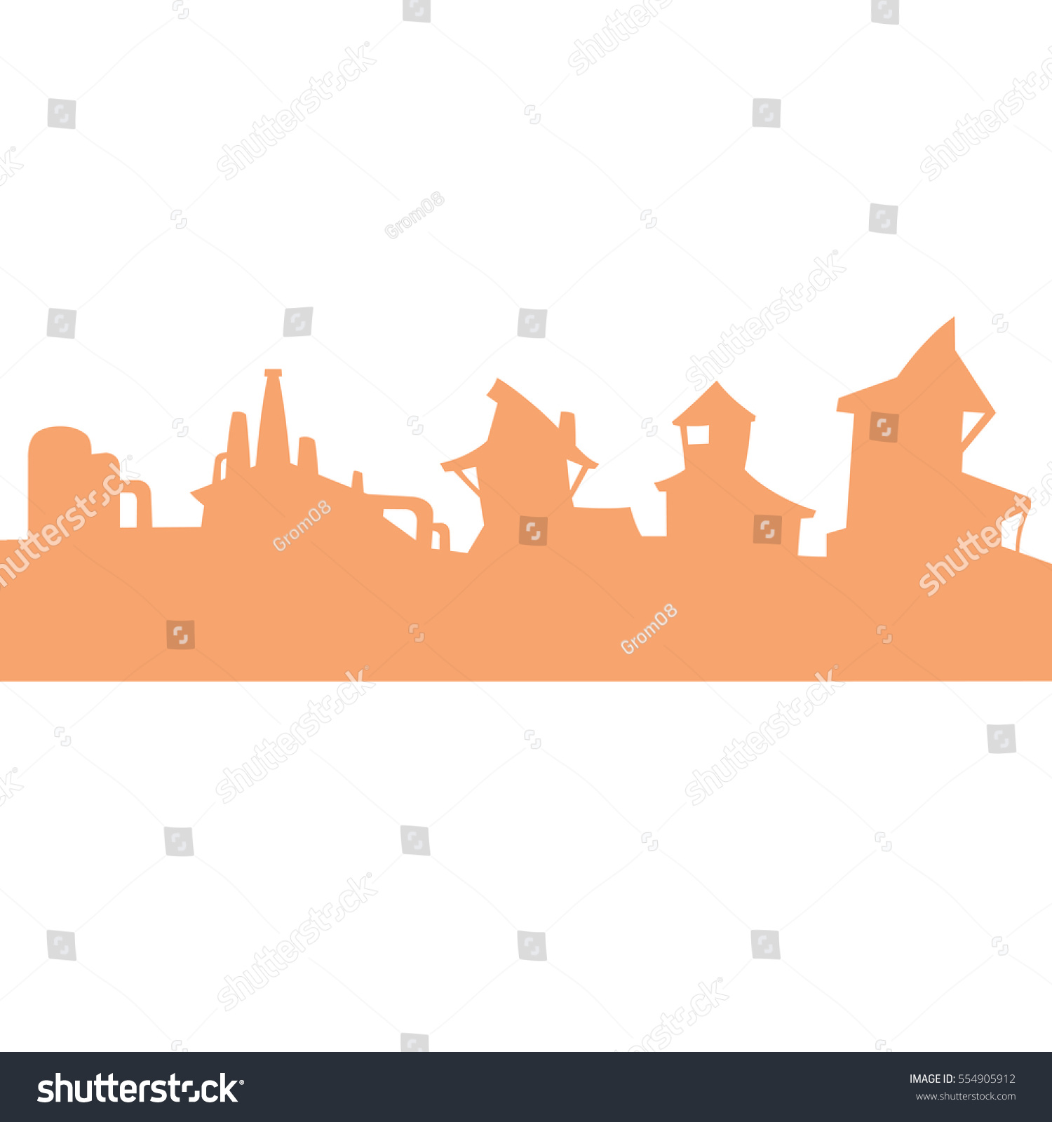 Background Buildig Game Interface Silhouette Stock Vector (Royalty Free ...