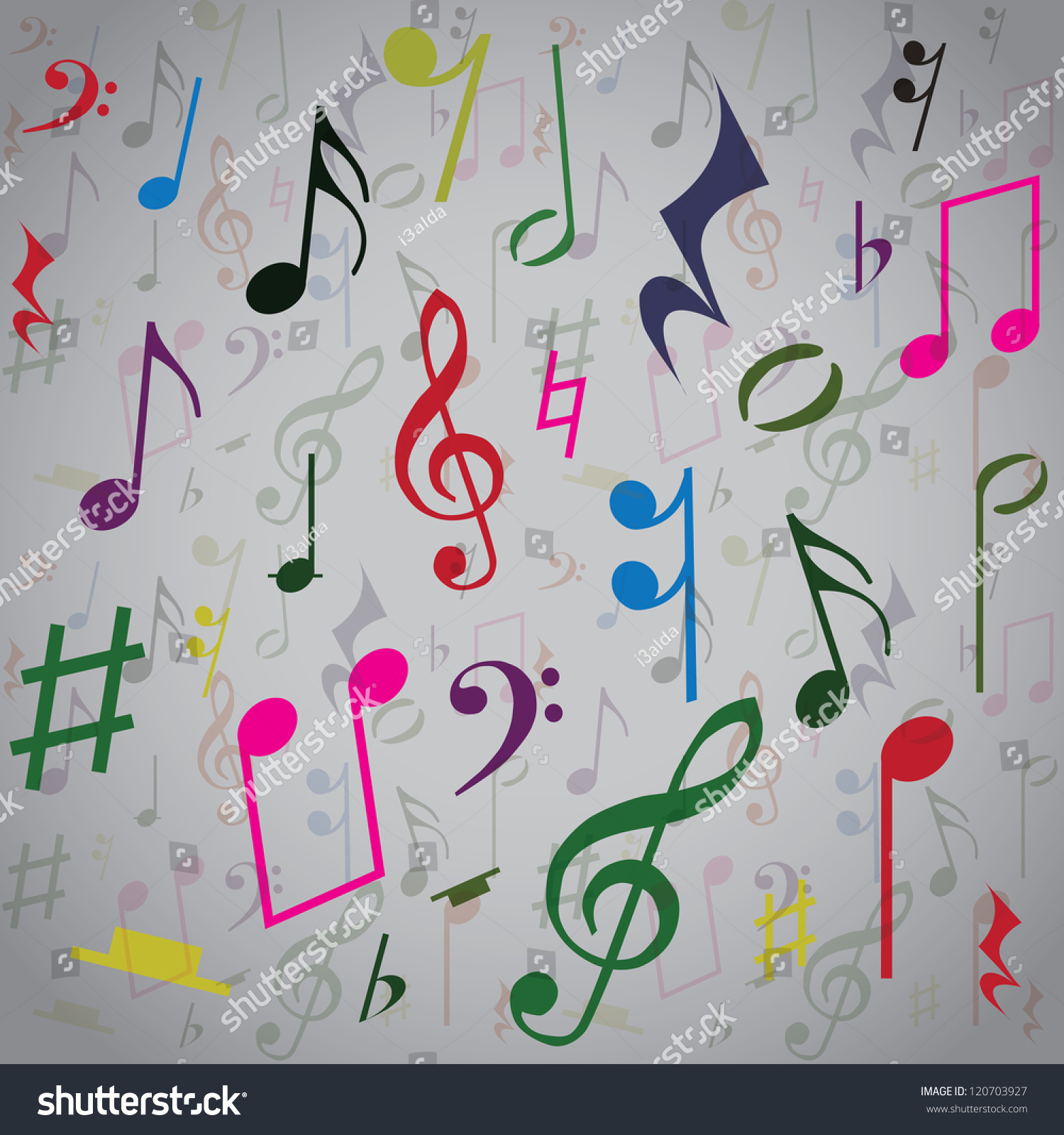 Background Created Music Notes Illustration Stock Vector (Royalty Free ...