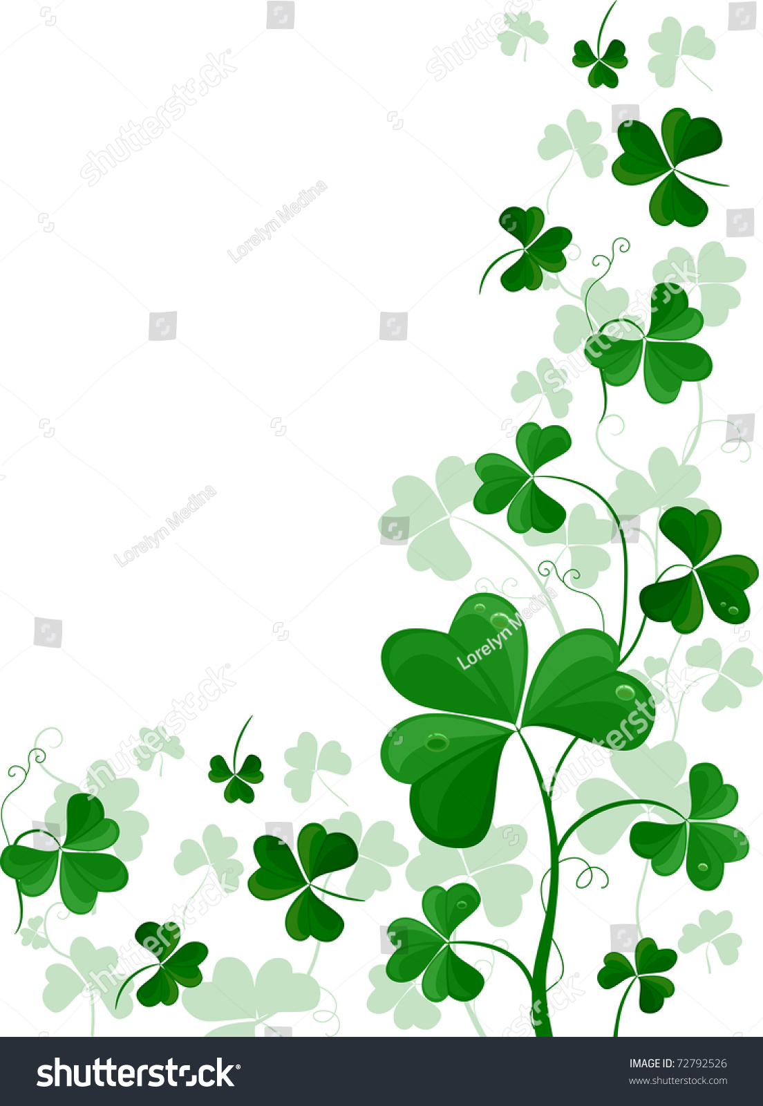Background Design Featuring Shamrock Vines Stock Vector (Royalty Free ...