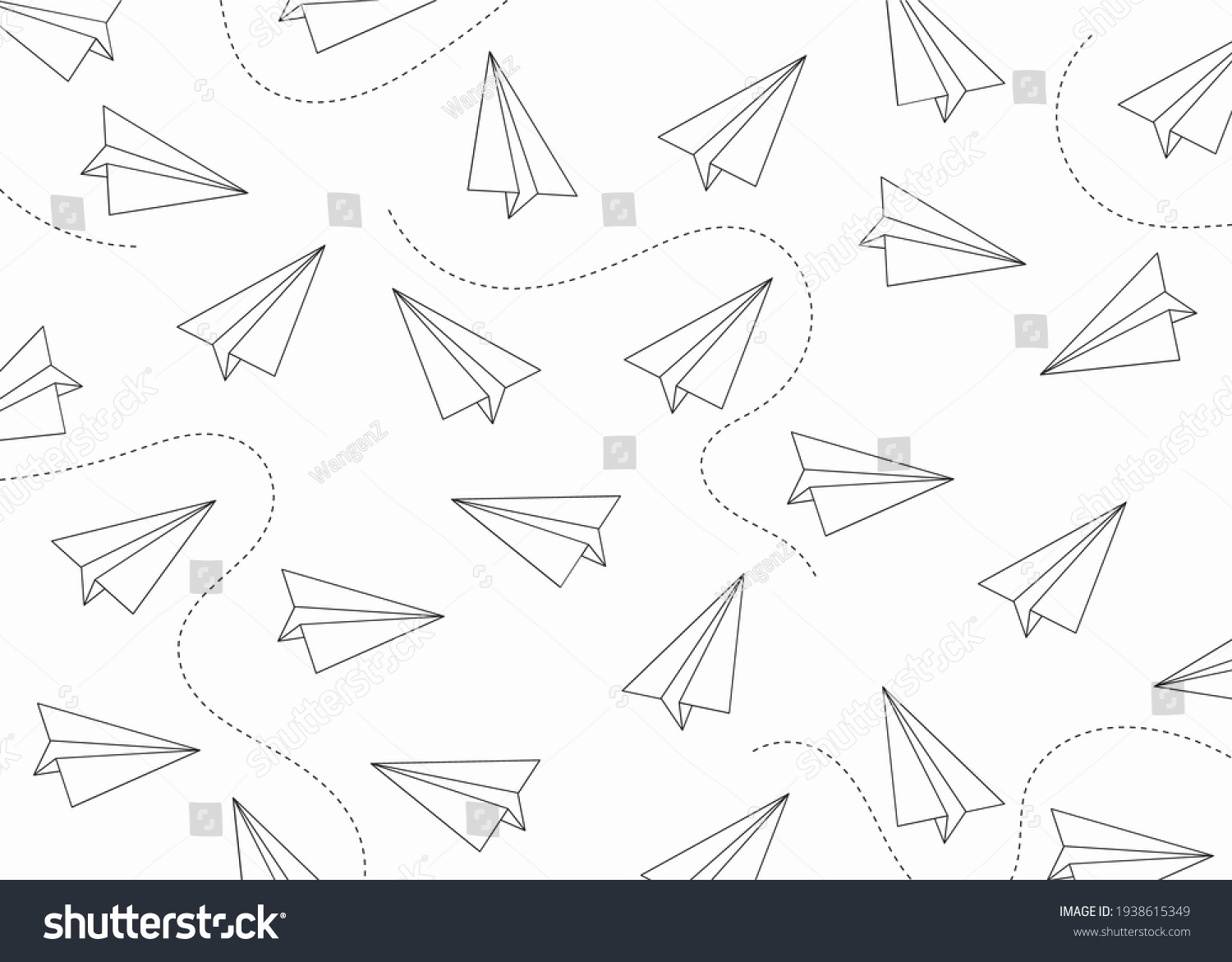 Background Design Paper Airplane Pattern Stock Vector (Royalty Free ...