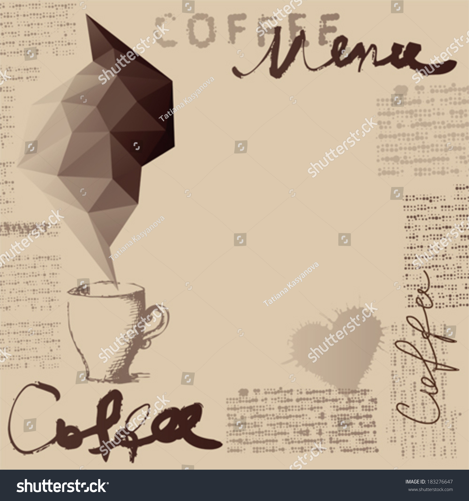 Background Cafe Menu Coffee Menu Place Stock Vector (Royalty Free ...