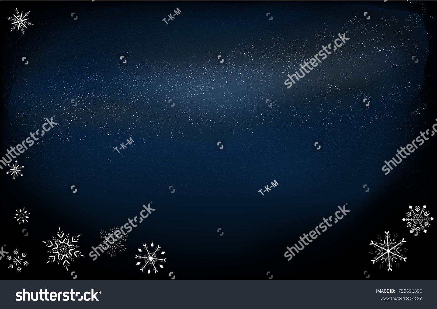Background Material Starry Sky Snowflake Frame Stock Vector (Royalty ...