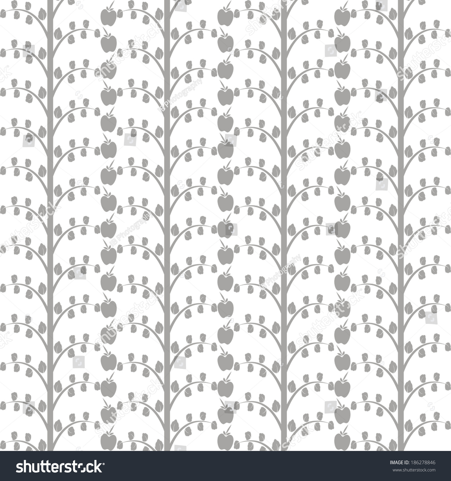 Background Seamless Apple Tree Pattern Stock Vector (Royalty Free ...
