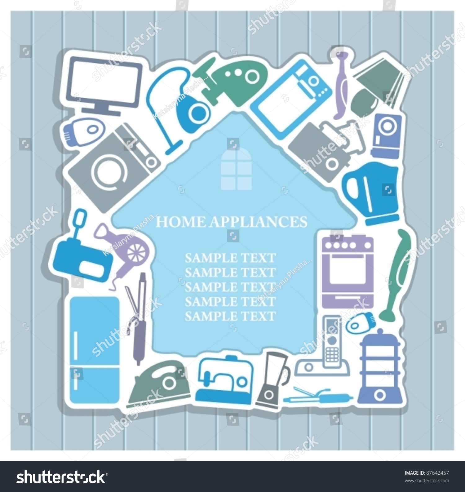 Background On Home Appliances Theme Stock Vector (Royalty Free ...