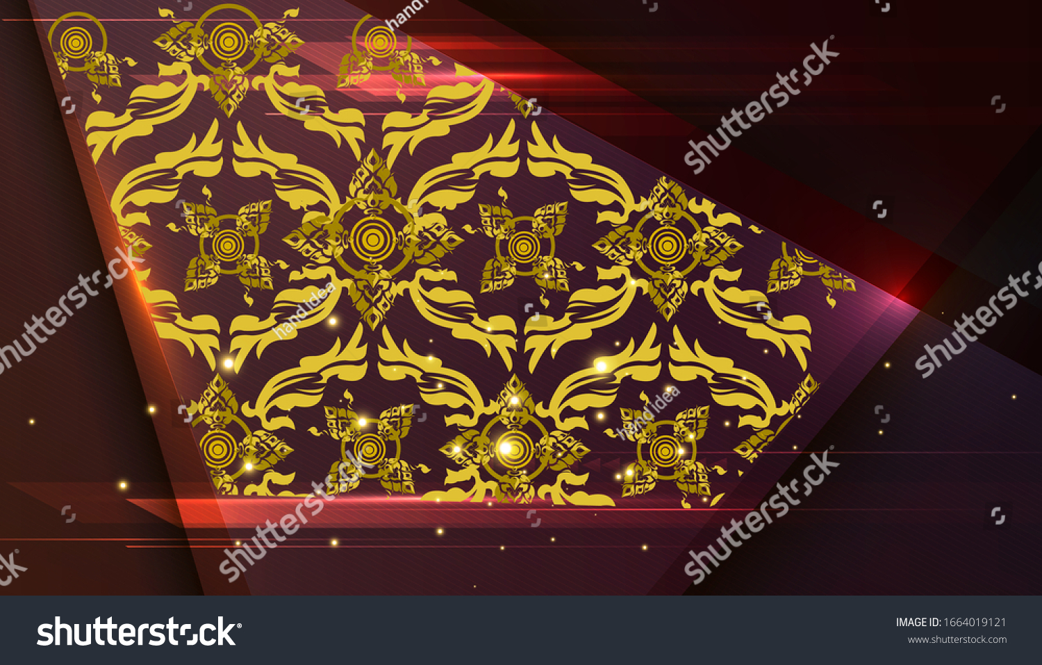 Background Red Elegant Creative Thai Pattern Stock Vector (Royalty Free) 1664019121