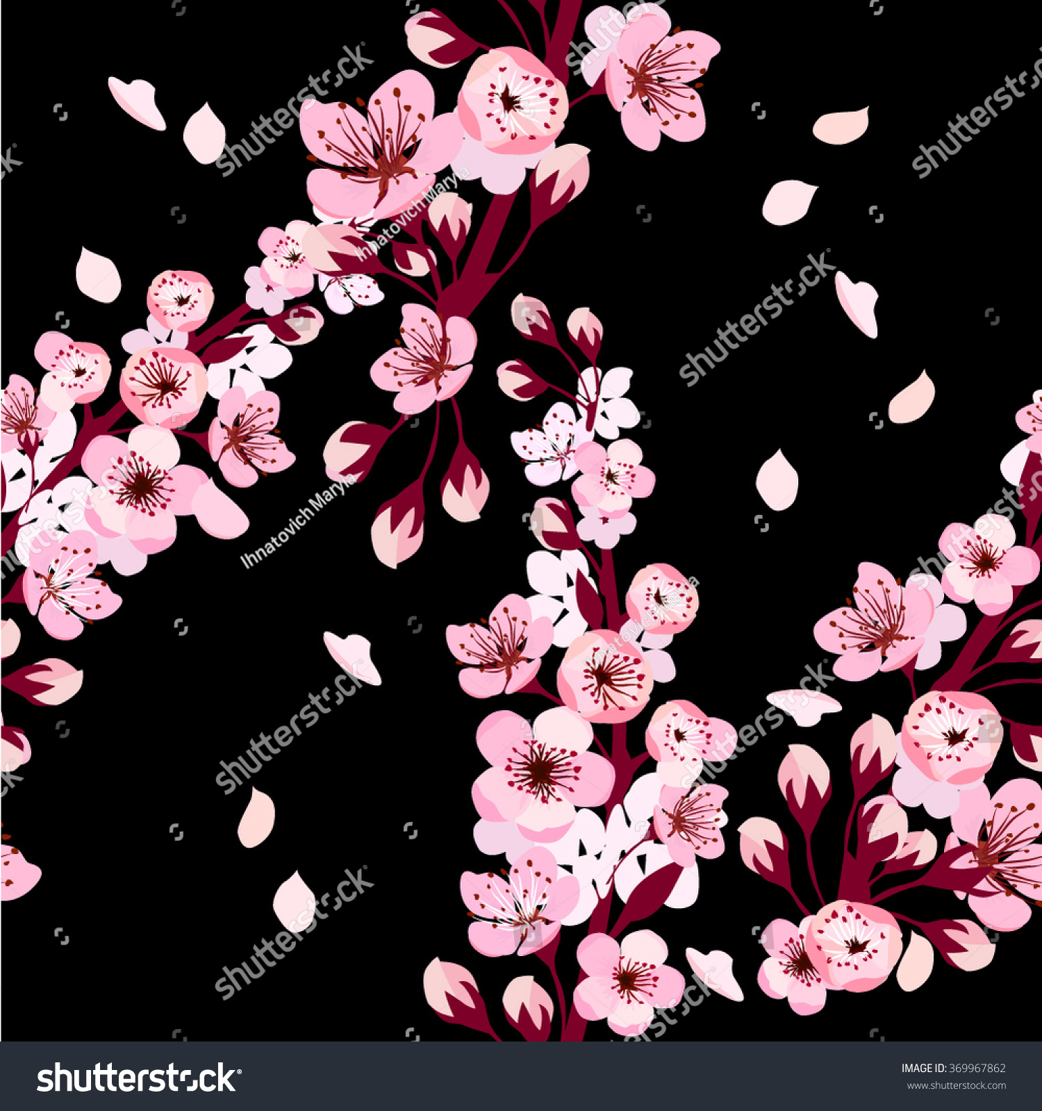 Background Sakura Seamless Background Vector Stock Vector (Royalty Free ...