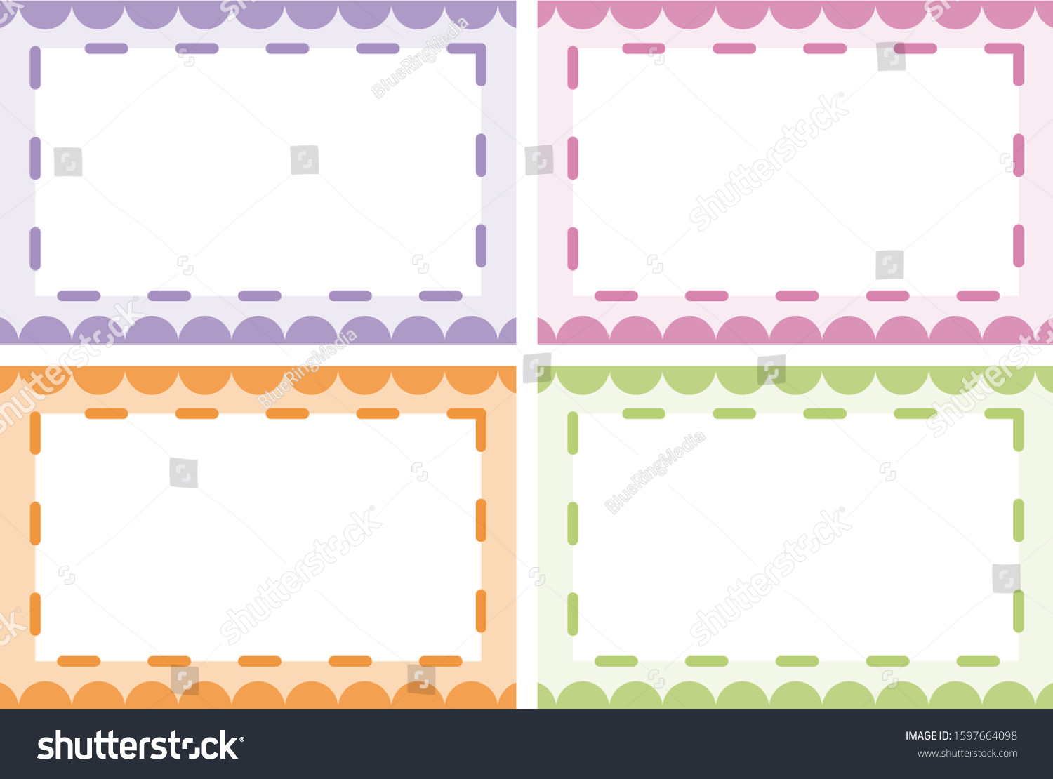 Background Template Dash Line Frame Illustration Stock Vector (Royalty ...