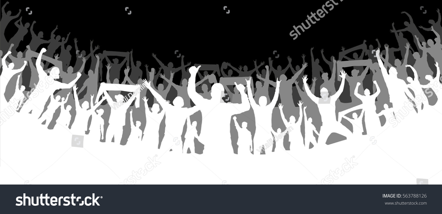 Background Cheering People Stock Vector (Royalty Free) 563788126