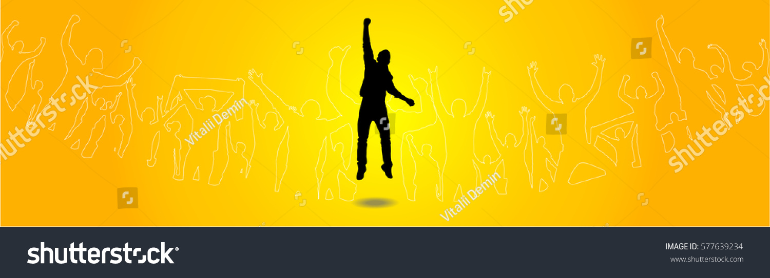 Background Cheering People Stock Vector (Royalty Free) 577639234