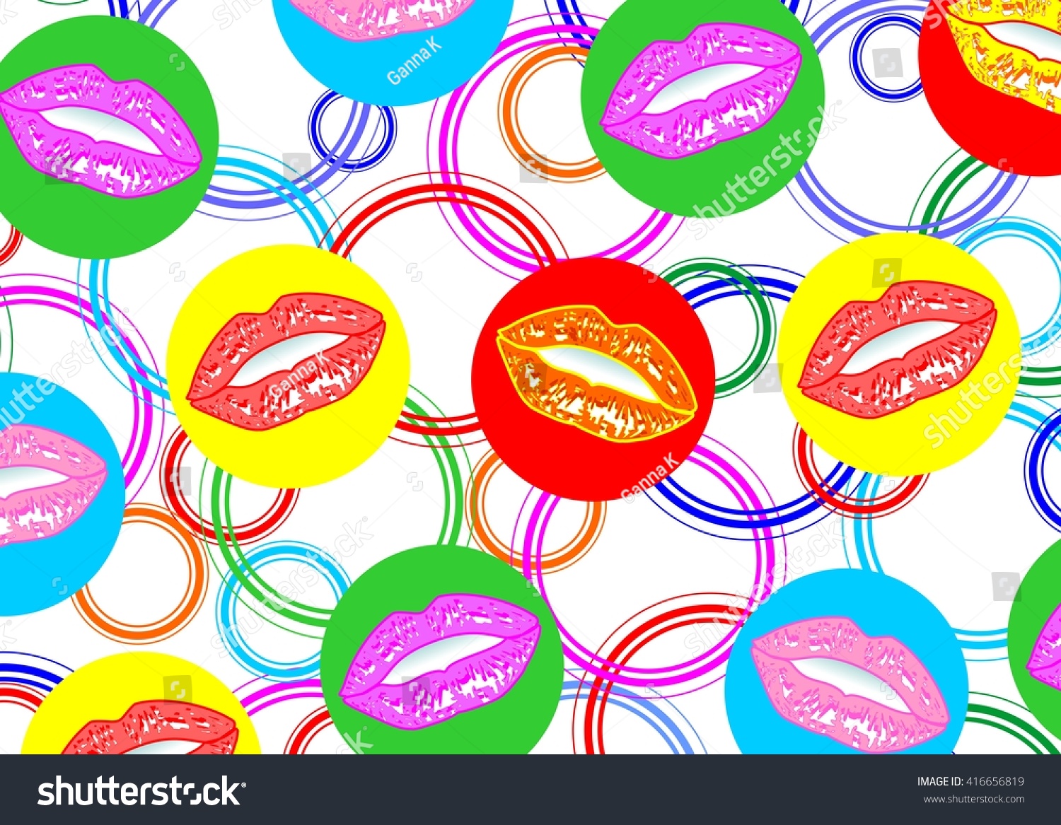Background Colourful Lips Stock Vector (Royalty Free) 416656819