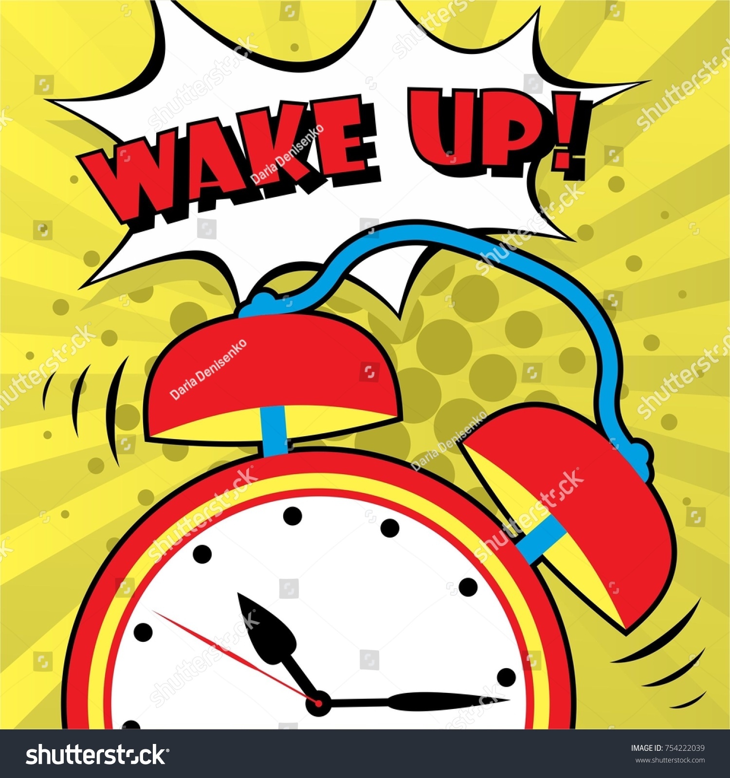 Background Comic Alarm Clock Ringing Expression: vector de stock (libre ...