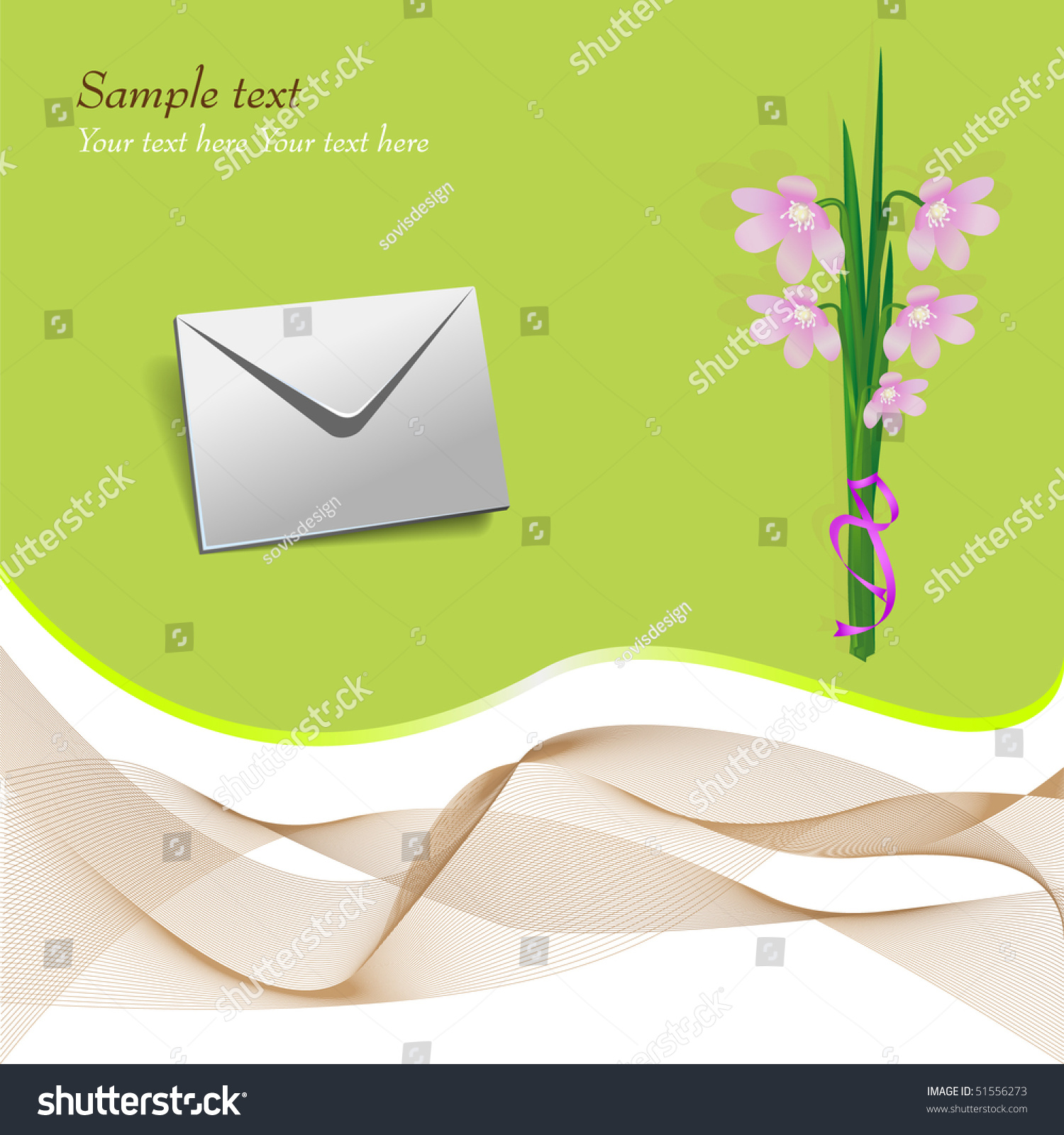 Background Flower Envelope Vector Illustration Stock Vector (Royalty ...