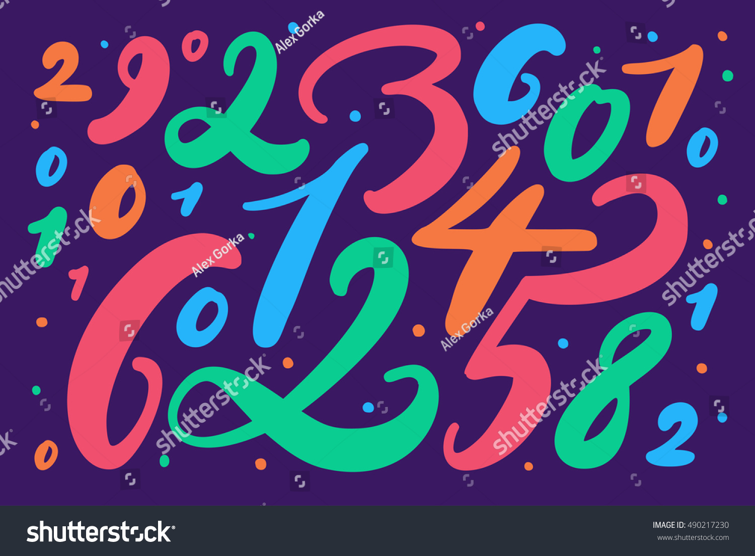 Background Handwritten Numbers Stock Vector (Royalty Free) 490217230