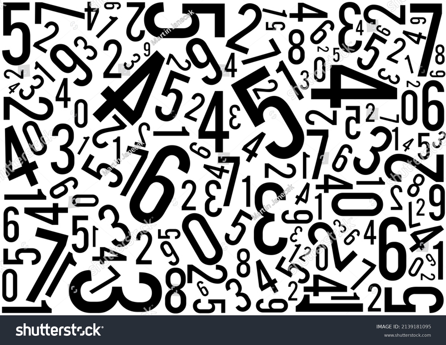 Background Numbers Scattered Chaotic Vector Illustration Stock Vector ...