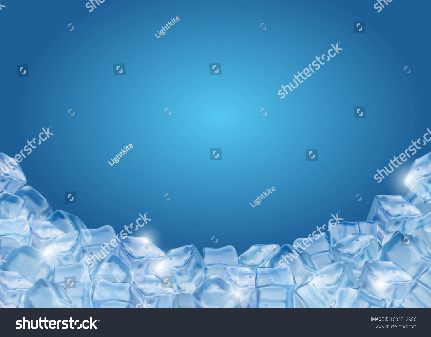 Background Realistic Ice Cubes Stock Vector (Royalty Free) 1603712986 ...