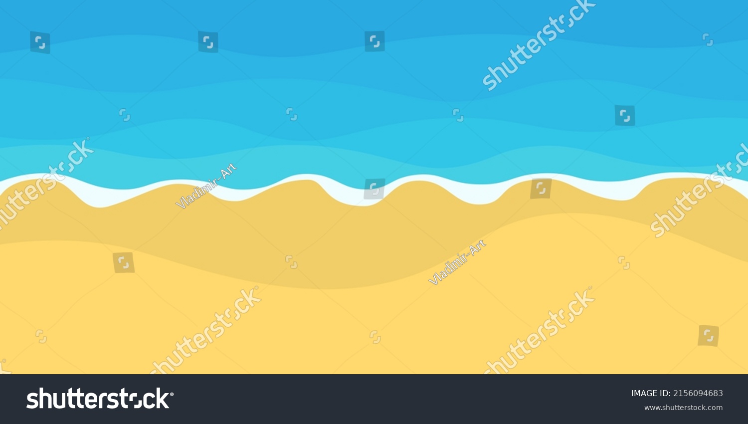 Background Sea Shore Vector Image Flat Stock Vector (Royalty Free ...